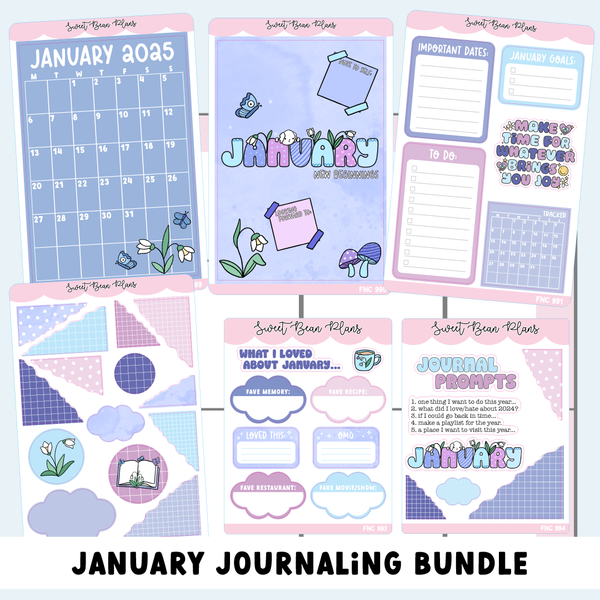 January 2025 JOURNAL Bundle (6 Pages) – Sweet Bean Plans