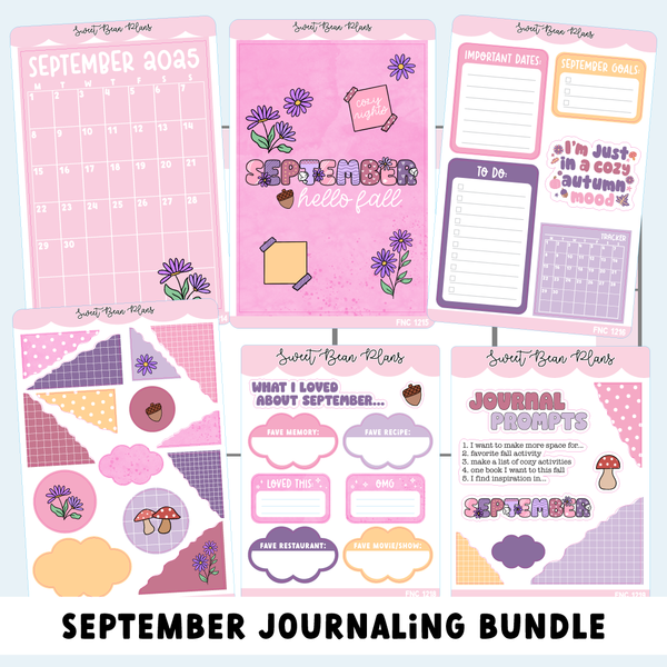 September 2025 JOURNAL Bundle (6 Pages) – Sweet Bean Plans