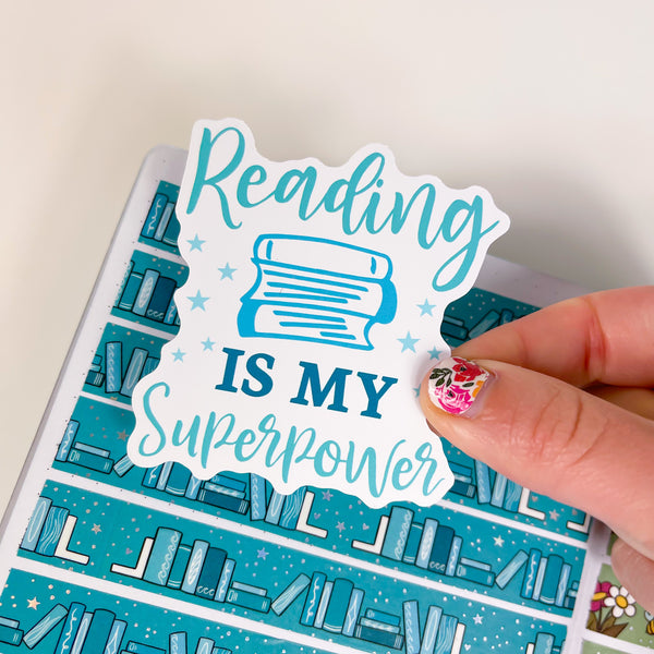 Reading Superpower Premium Vinyl Die Cut – Sweet Bean Plans