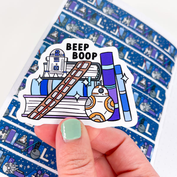 Beep Book Stack Premium Vinyl Die Cut – Sweet Bean Plans