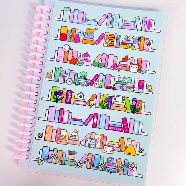 A5 Bookshelves Pink Coil Reusable Sticker Book – Sweet Bean Plans