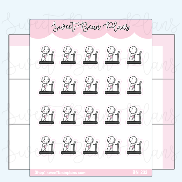 Treadmill Beans Vinyl Planner Stickers | Bn 233 – Sweet Bean Plans