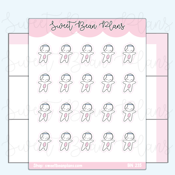 Stretching Beans Vinyl Planner Stickers | Bn 235 – Sweet Bean Plans