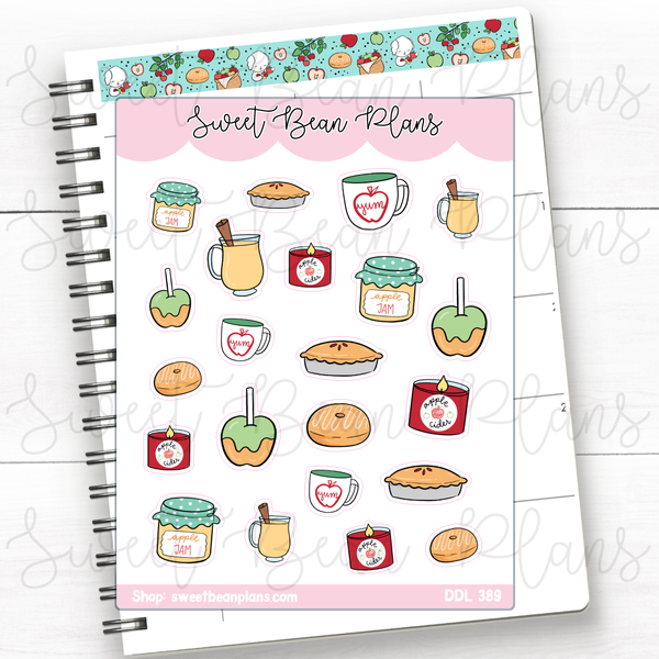 Apple Treats Vinyl Planner Stickers | Ddl 389 – Sweet Bean Plans