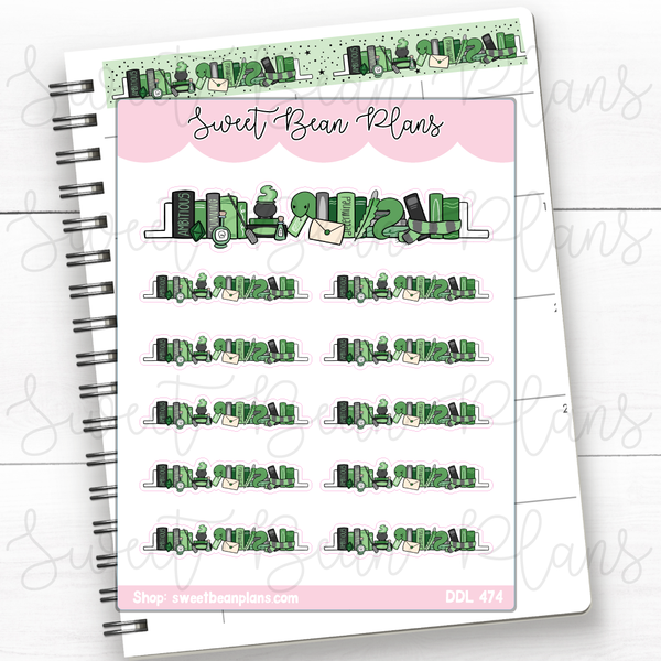 Ambitious Bookshelf Vinyl Planner Stickers | Ddl 474 – Sweet Bean Plans