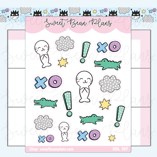 Badtz Doodles Shelf Vinyl Planner Stickers | Ddl 507 – Sweet Bean Plans