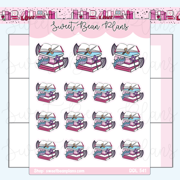 Fairytale Book Stack Vinyl Planner Stickers | Ddl 541 – Sweet Bean Plans