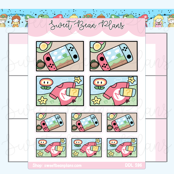 Super Gaming Flat Lay Vinyl Planner Stickers | Ddl 596 – Sweet Bean Plans