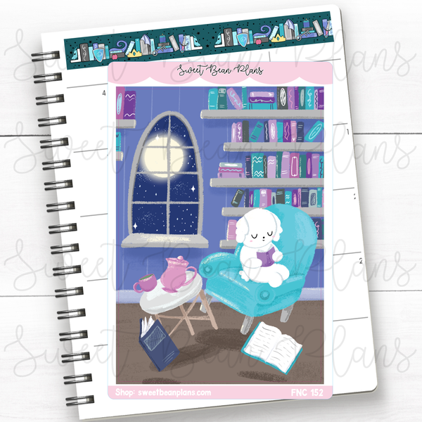 Fantasy Reading Bean Large Vinyl Planner Sticker | Fnc 152 – Sweet Bean ...